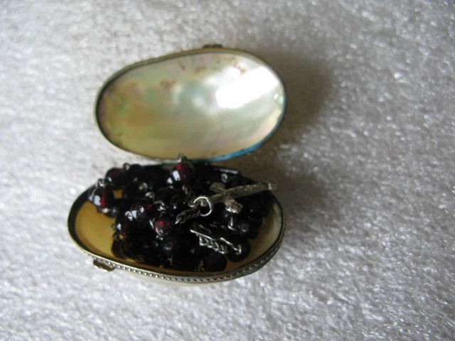 ANCIEN ÉTUI BOITE à chapelet en nacre EUR 10,00 - PicClick FR