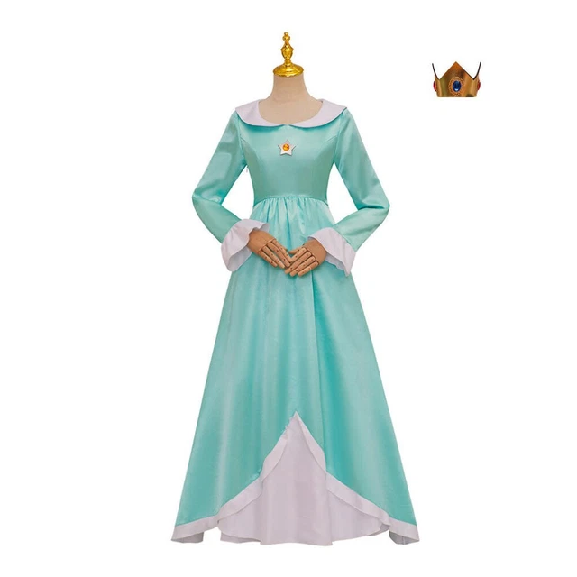 COSPLAY SUPER MARIO Bros Princess Rosalina Dress Crown Halloween ...