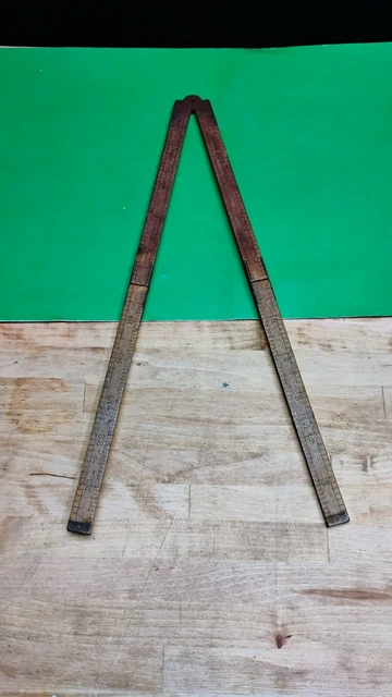 VINTAGE STANLEY RULE & Level Co No 53 1/2 Folding 24" Boxwood & Brass ...