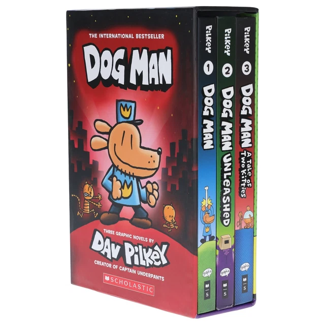 DOG MAN: BOOK 1-3 Graphic Novels by Dav Pilkey 3 Books Box Set - Ages 6 ...