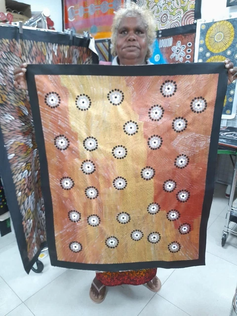SHARON BUTCHER ABORIGINAL Artist Painting BUSH SEED Papunya 84x104cm £ ...