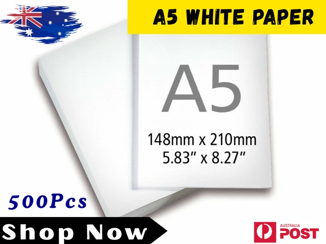A5 COPIER PAPER White 80gsm 500 Sheets Office Printer Inkjet Laser au ...