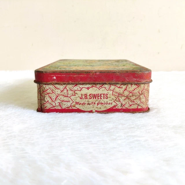 1950S VINTAGE BHARAT Fighting Lion Graphics JB Sweets Advertising Tin ...