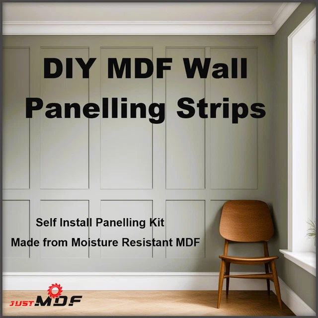 MDF STRIPS SHAKER Style Wall Panelling DIY Craft from Moisture ...