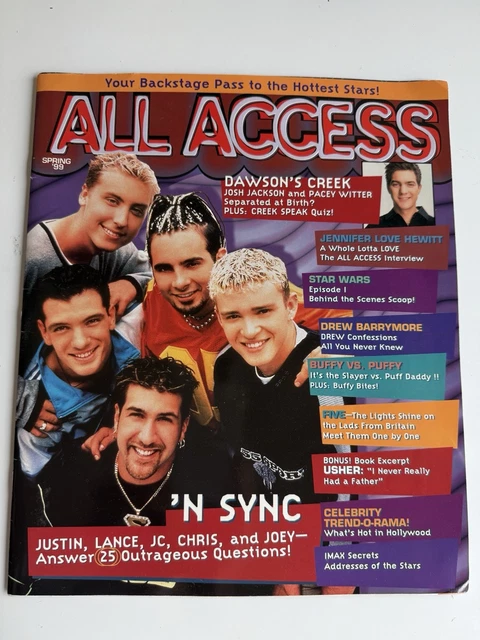 VINTAGE 1999 ALL ACCESS Magazine N’SYNC* Backstreet Boys Dawson’s Creek ...