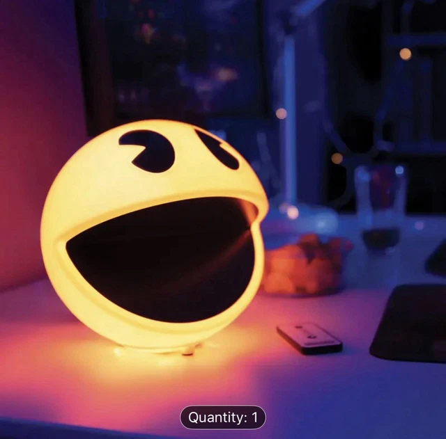 PAC-MAN LIGHT DIMMABLE Retro USB Desk Lamp with Remote Control and ...
