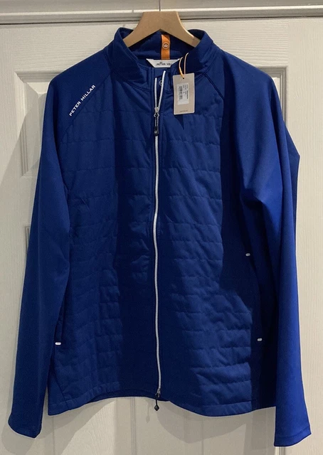 *NUOVA CON ETICHETTE* Giacca ibrida Peter Millar Hyperlight Merge blu ...