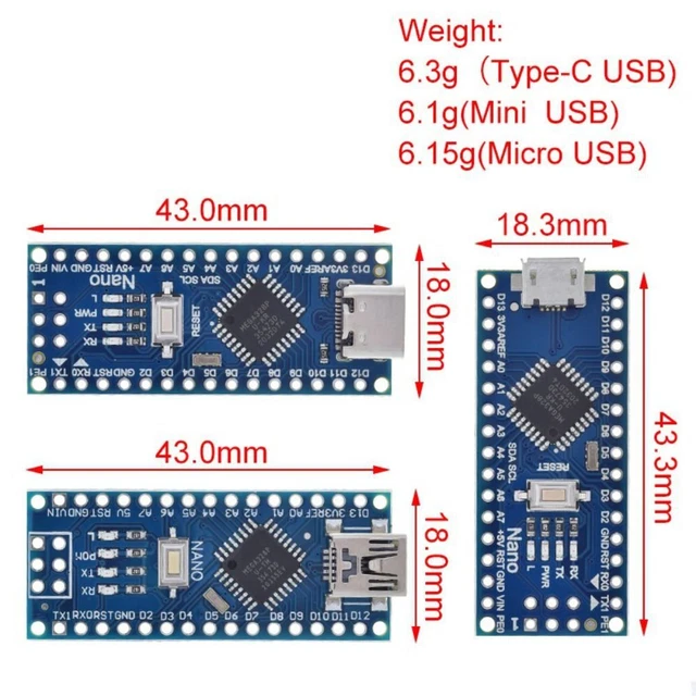 ARDUINO ATMEGA328P CON bootloader driver driver CH340 controller mini ...
