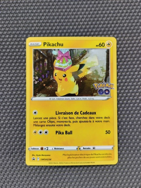 CARTE POKÉMON PIKACHU Promo Swsh234 Pokémon Go Rare Holo Français Neuf ...
