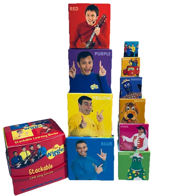 THE WIGGLES STACKABLE Learning Blocks ABC 2005 complete set educational ...