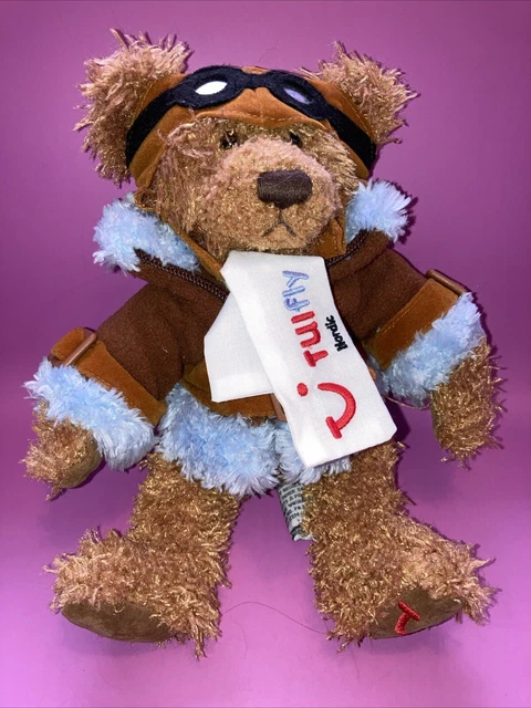 THOMSON TUI FLY Teddy Pilot Bear By Russ 9" Plush Soft Toy In Biggles ...
