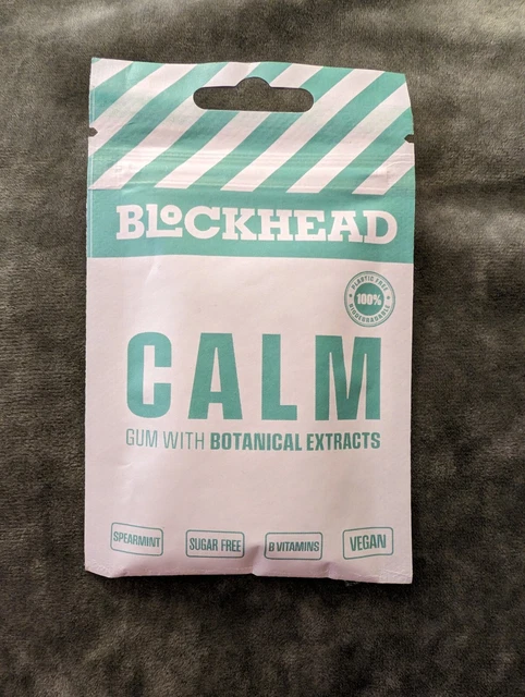 CALM BLOCKHEAD GUM With Botanical Extracts & B Vitamins, Sugar Free ...