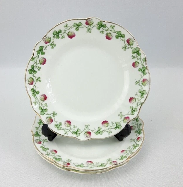 ALLERTONS OLD ENGLISH Clover - 3x Bone China 17cm Tea Side Plates ...