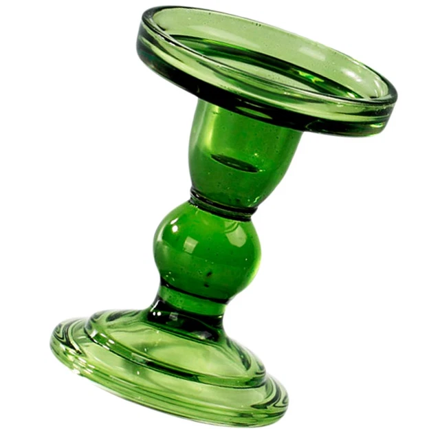 CANDLESTICKS HOLDER GREEN Tapered Holders Pillar Decorative Stand $34. ...
