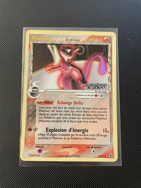 CARTE POKÉMON REVERSE Mewtwo 12/113 EX Espèces Delta Bloc EX FR BE PSA ...
