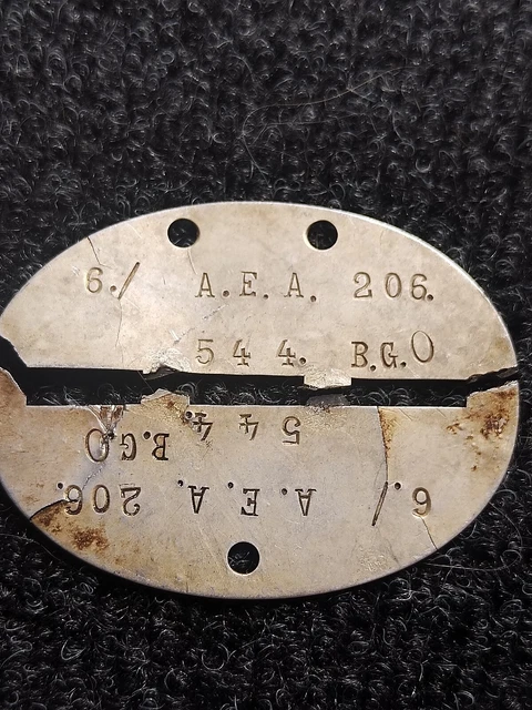 GERMAN ARMY WW2 Artillery Battlefield Relic Identity Disc £30.00 ...