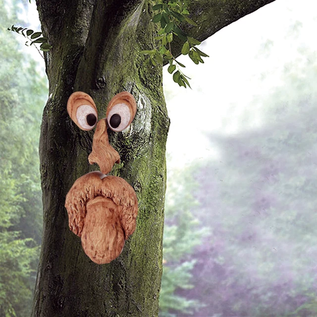 GARDEN PEEKER BARK Ghost Face Old Man Tree Faces Decor Tree Hugger ...