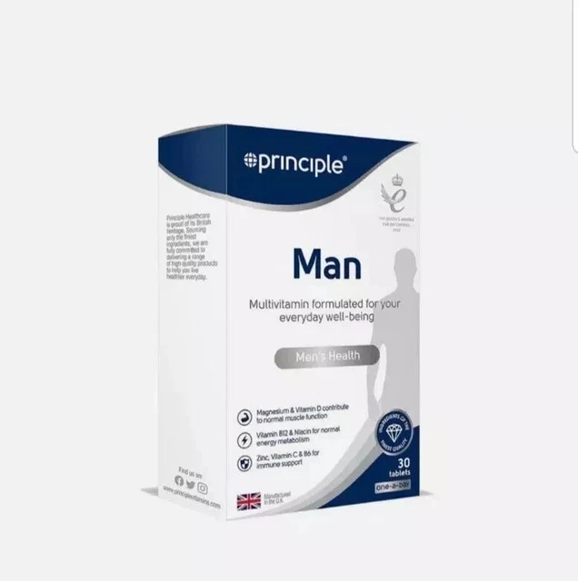 PRINCIPLE MAN MULTIVITAMIN Well-being 30 tablets 100% Vitamin C B12 D £ ...