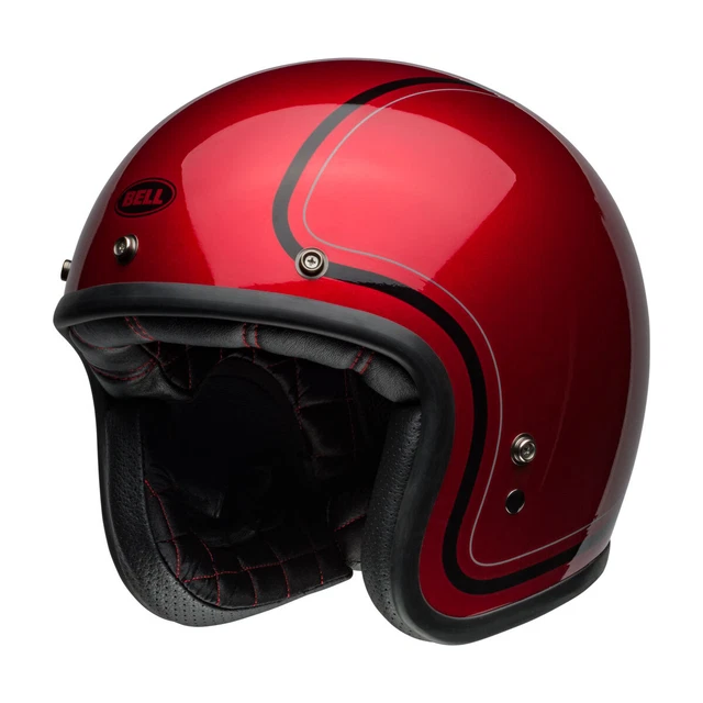 CASQUE JET CAFE Racer BELL Custom 500 22.06 Chief Candy Rouge Noir ...