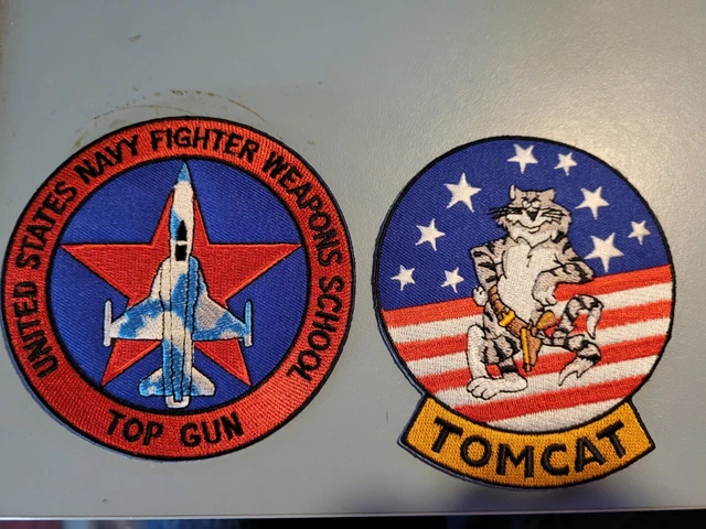 2 PATCH THERMOCOLLANT Brodé Top Gun Tomcat School 9cm EUR 11,90 ...