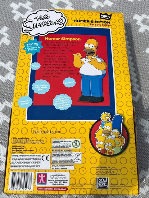 THE SIMPSONS 12” Homer Simpson Hard Head Talking Plush 2015 New £19.99 ...