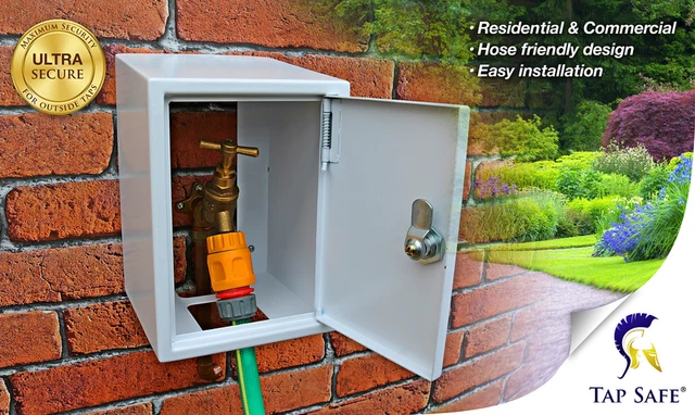 LOCKABLE PROTECTIVE SECURITY Box Cover For Outside Outdoor Garden Taps ...