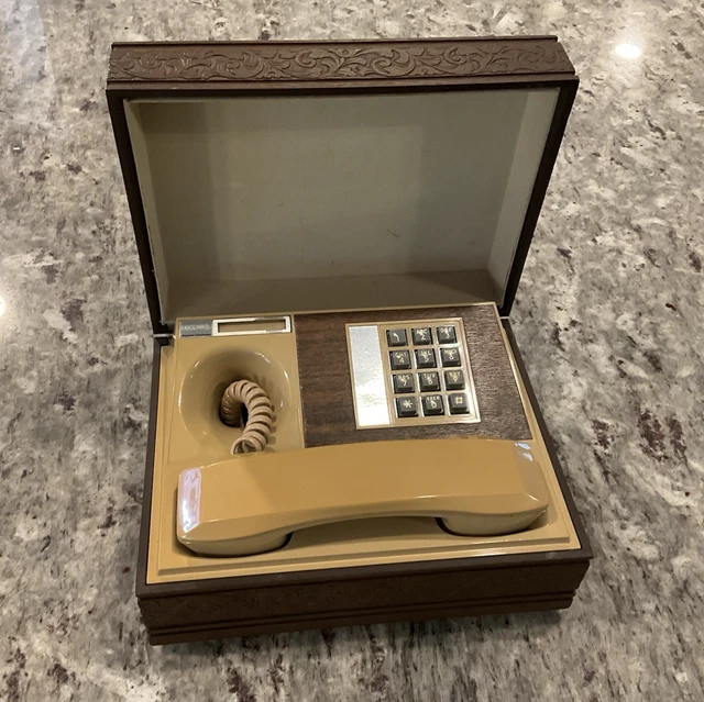 ATC DECO-TEL BM2110T Vintage Push Button Phone w/ Hinged Brown Case ...