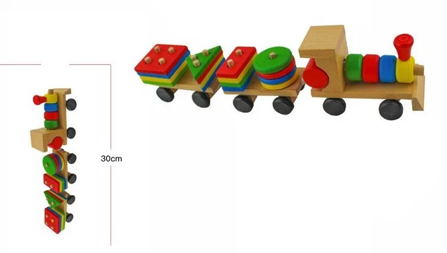 TRENINO TRAIN 4 Colonnes En Bois Jeu Jouet Éducatif Pour Enfants DFH ...