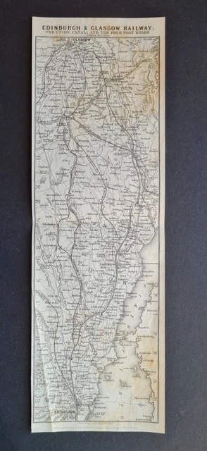 ANTIQUE (1847) MAP - Edinburgh & Glasgow Railway Union Canal & Four ...