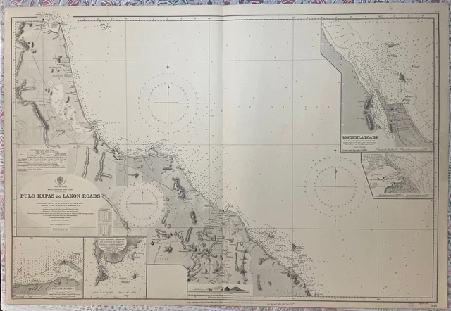 ADMIRALTY CHART MAP 998 Thailand Malaysia Pulo Kapas To Lakon Roads ...