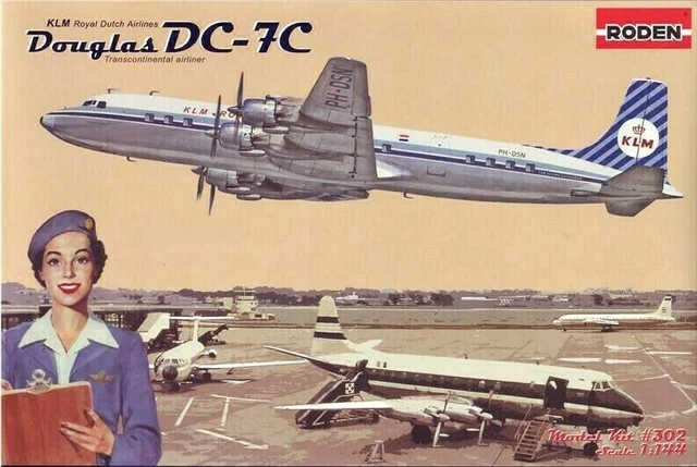 DOUGLAS DC-7C ROYAL Dutch Airlines KLM 302 RODEN 1:144 New! EUR 20,00 ...