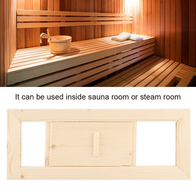 WOODEN RECTANGLE AIR Vent Grille Ventilation Steam Room Sauna Accessory ...