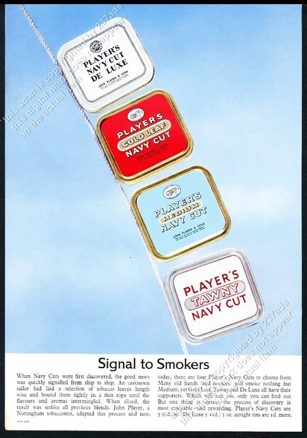 1963 PLAYER'S NAVY Cut pipe tobacco 4 types as yacht flag photo vintage ...