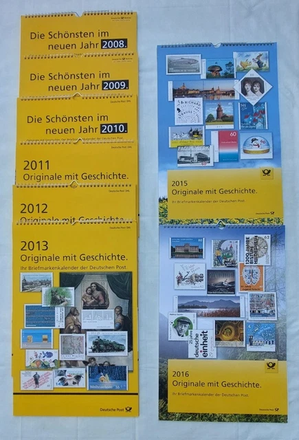 9X BRIEFMARKENKALENDER DER Deutsche Post aus den Jahren 2008 - 2016 EUR ...