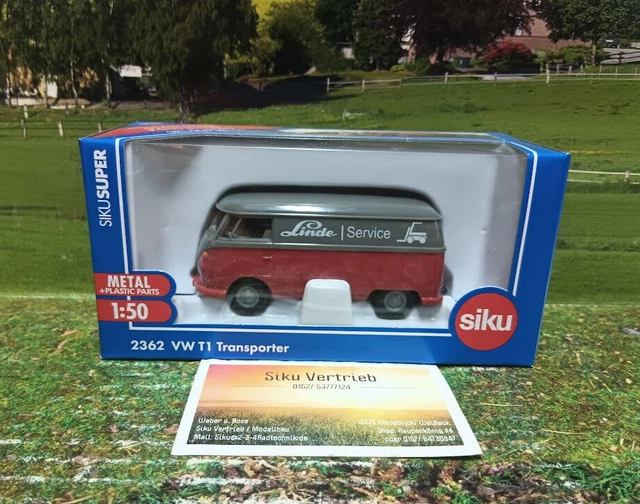 SIKU ART.NR.:2362 - VW T1 "Linde",Neuheit 2024,1:50, rot/grau,neu in ...