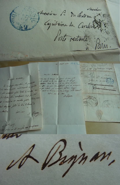 SCHRIFTSTELLER ANNE BIGNAN (1796-1861): drei französische Briefe 1836 ...