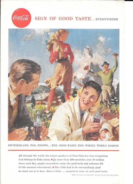 1958 COCA COLA National Geographic Magazine Full Color Back Cover Ad $9 ...