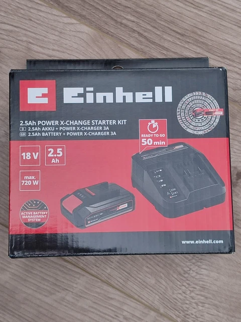 ORIGINAL EINHELL STARTER Kit 2,5 Ah Akku und Ladegerät Power X-Change ...