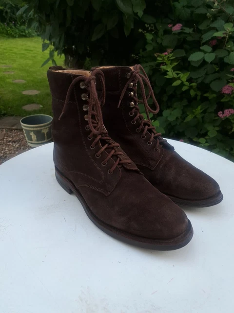 JOSEPH CHEANEY BROWN Suede Boots UK 8 Lace Up England Northampton ...