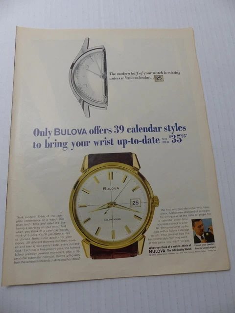VINTAGE - 1964 - Bulova Watch - Original - Print Ad - Lot of 2 $20.00 ...