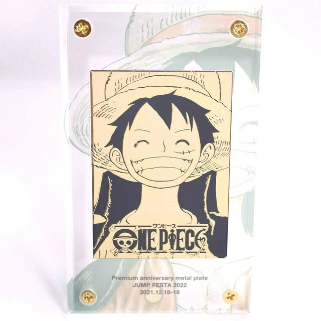 ONE PIECE PREMIUM Commemorative Metal Plate Gold Luffy S/N JF 2022 Ltd ...