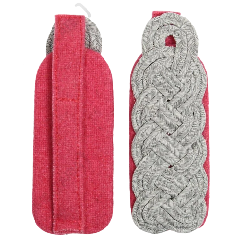 WWII GERMAN ARMY Shoulder Boards Panzer Grey Braid Pink Wool Base ...