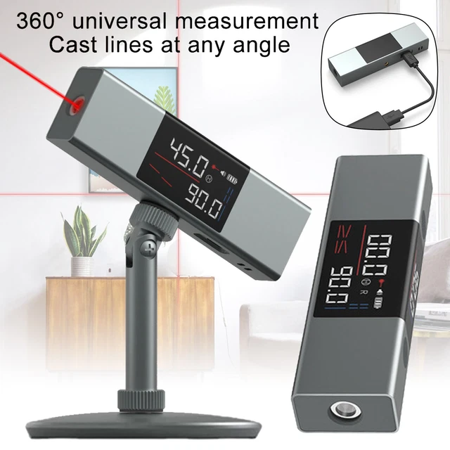 LASER PROTRACTOR ANGLE Measure Laser Level Ruler Type-C Charging ...