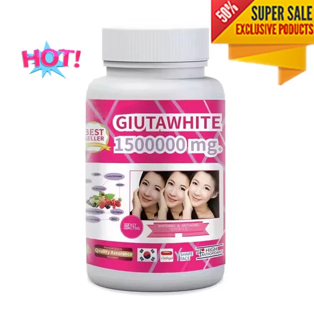 GLUTA WHITE 150000MG Glutathione Collagen Whitening 90 Capsules for ...