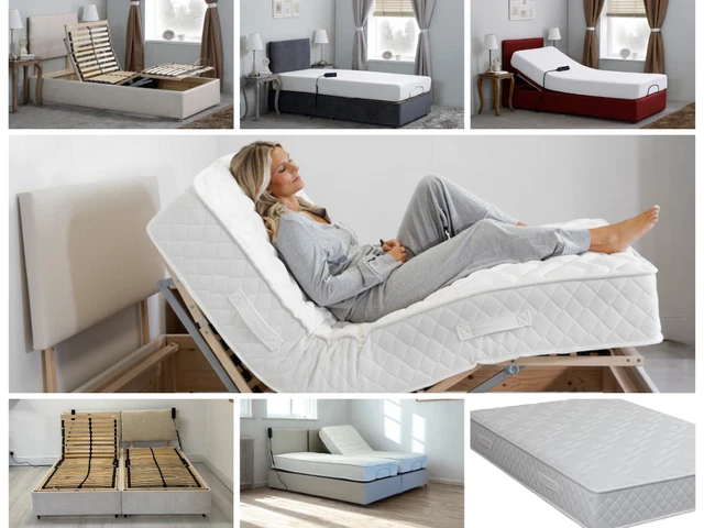 HEAVY DUTY MOBILITY Electric Adjustable Bed+ Gel Cool Pocket Mattress ...