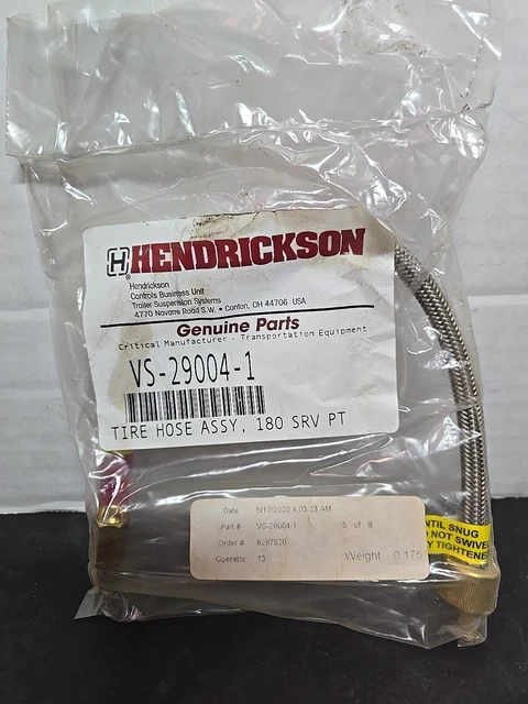 NOS HENDRICKSON VS-29004-1 Tire Inflation System Hose, Tire Hose ...