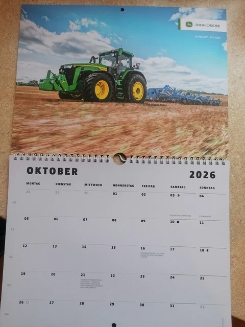 JOHN DEERE TRAKTOREN 12 Monatskalender, Kalender 2026 Spiralkalender ...