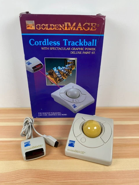 RARE GOLDEN IMAGE Cordless Trackball Atari Wireless Mouse GI-8000 ...