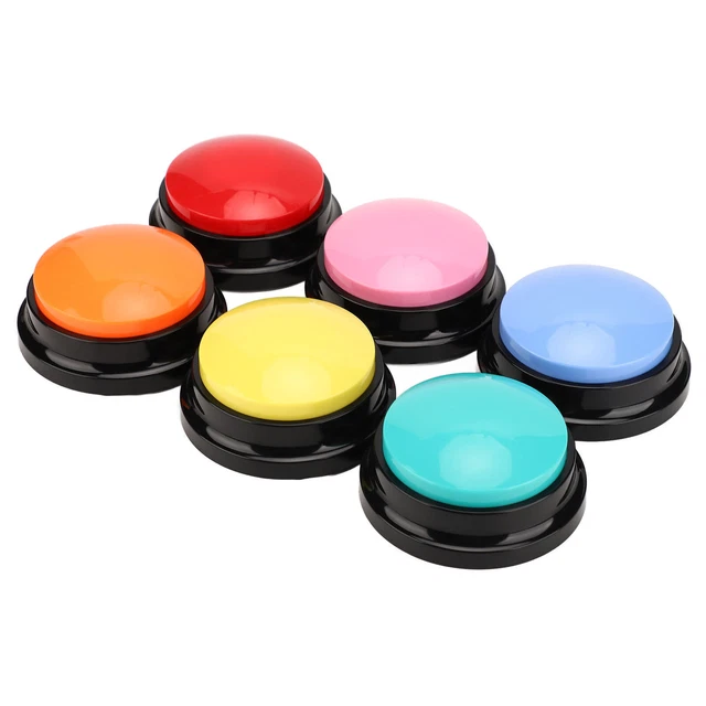 VOICE RECORD BUTTON Pet Talking Buttons Set 6Pcs Dog Cat Sound Record ...