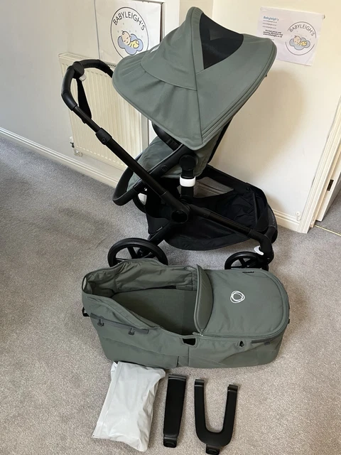 BUGABOO FOX5 PUSHCHAIR & Pram All Black & Forest Green Stroller Fox 5 £ ...